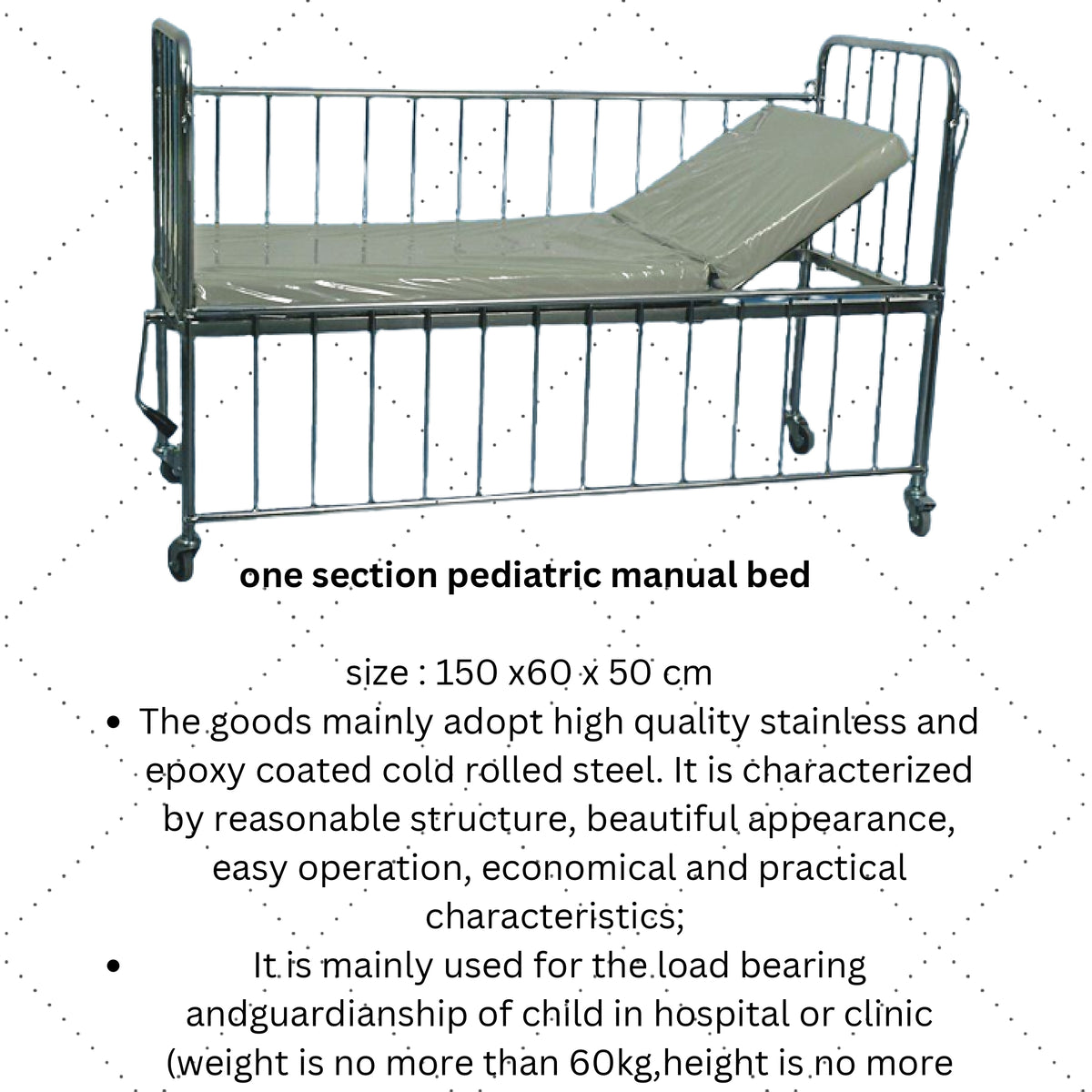 Pediatric Manual Hospital Bed for Child Patients – Dababonline.com